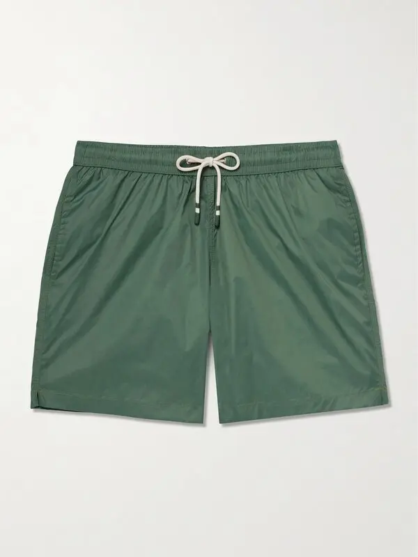 Hartford Slim-fit Mid-length Recycled Swim Shorts - Green
