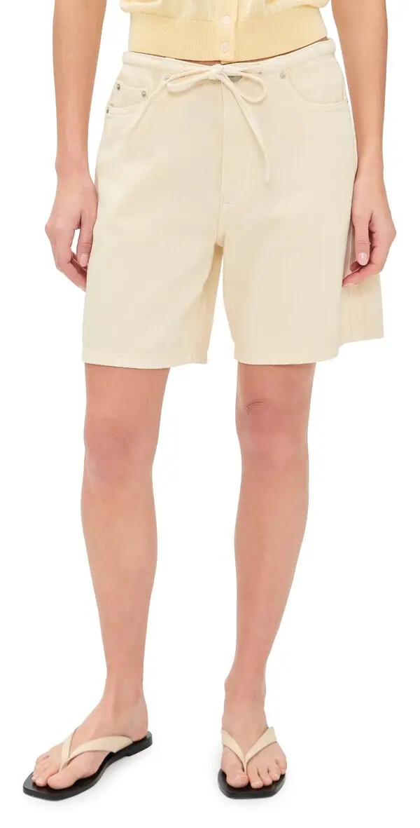 DL1961 Sienna Relaxed Denim Shorts - Ecru Aura