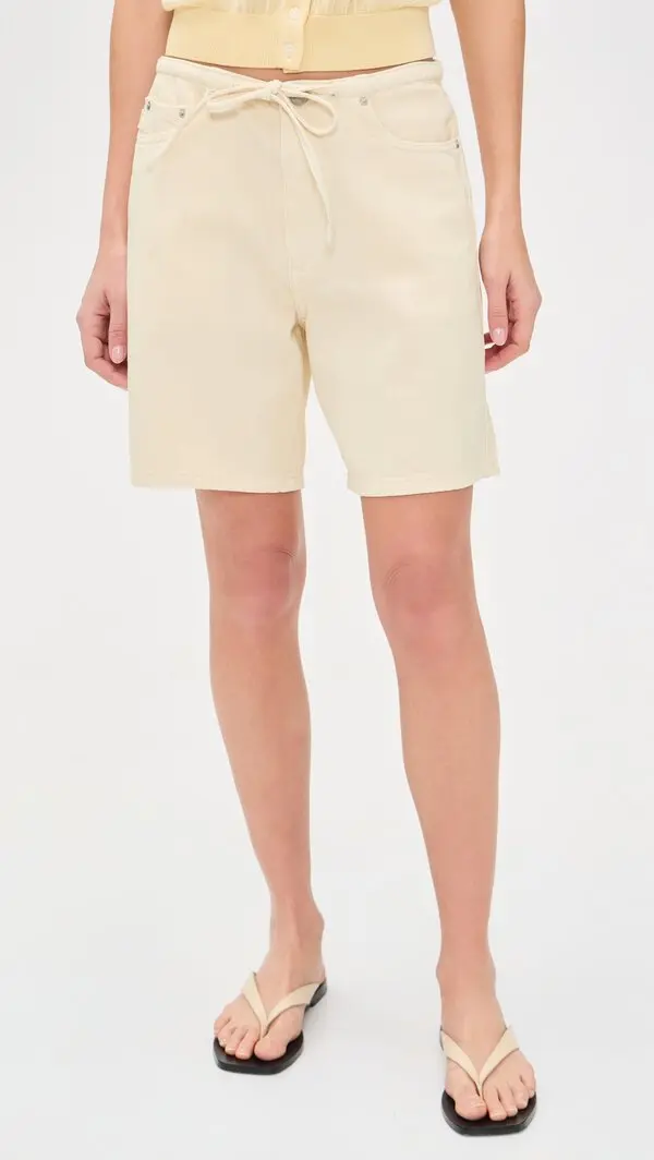 DL1961 Sienna Relaxed Denim Shorts - Ecru Aura