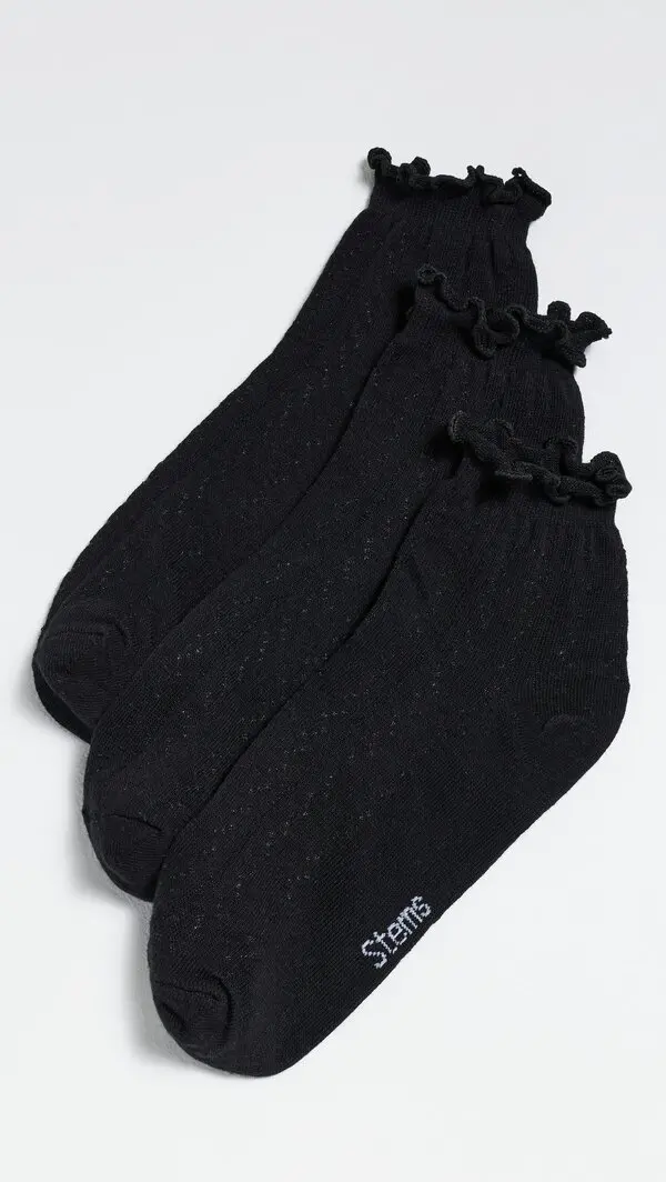 STEMS Pointelle Mid Crew Socks 3 Pack