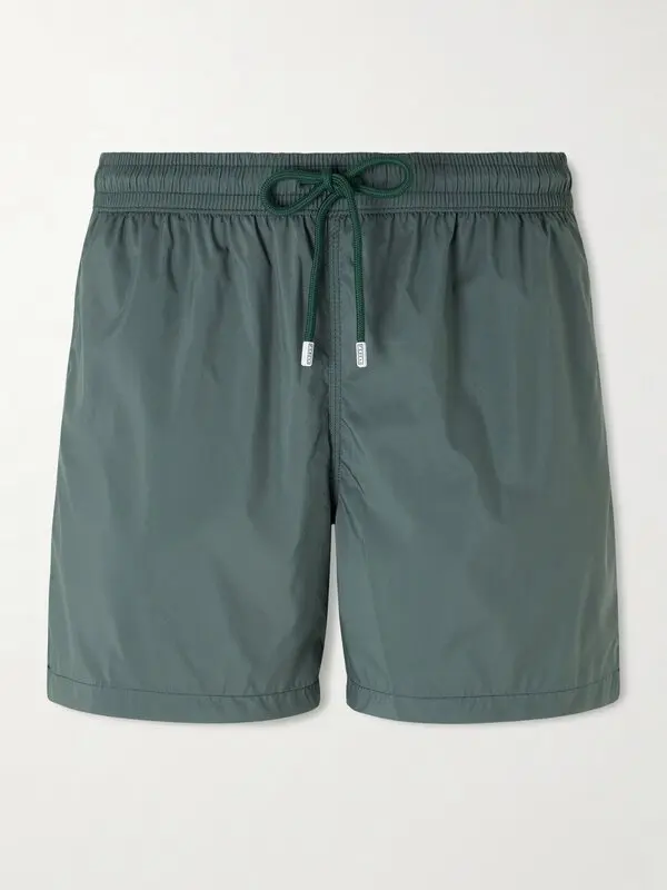 Fedeli Madeira Airstop Straight-leg Mid-length Swim Shorts - Green