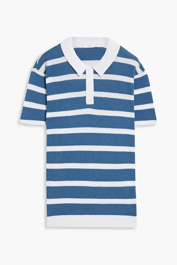Onia Striped Cotton Polo Shirt - Blue