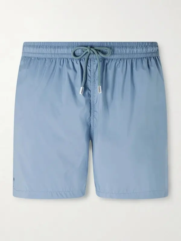 Fedeli Madeira Airstop Straight-leg Mid-length Swim Shorts - Blue