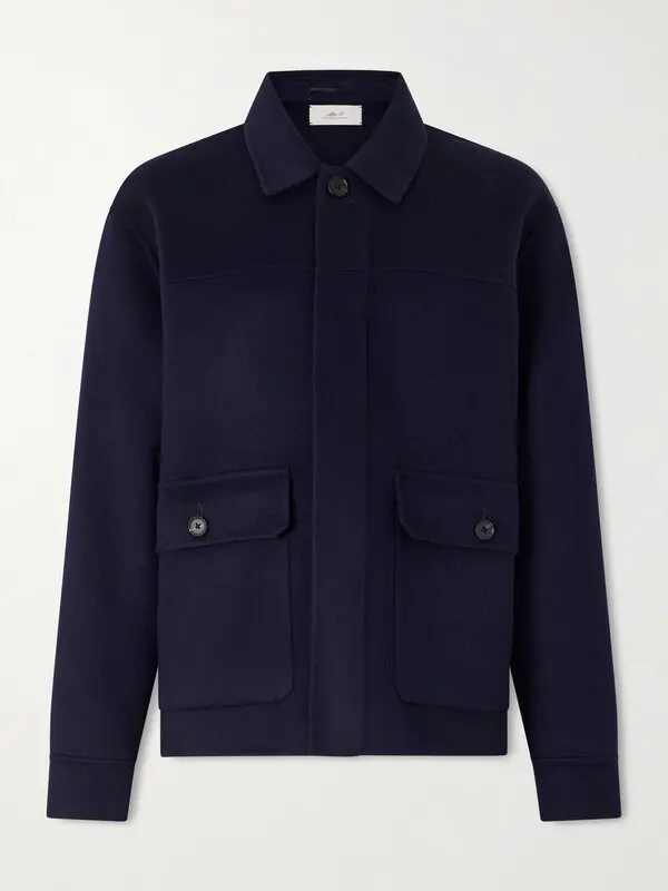 Mr P. Double-faced Cashmere Chore Jacket - Blue