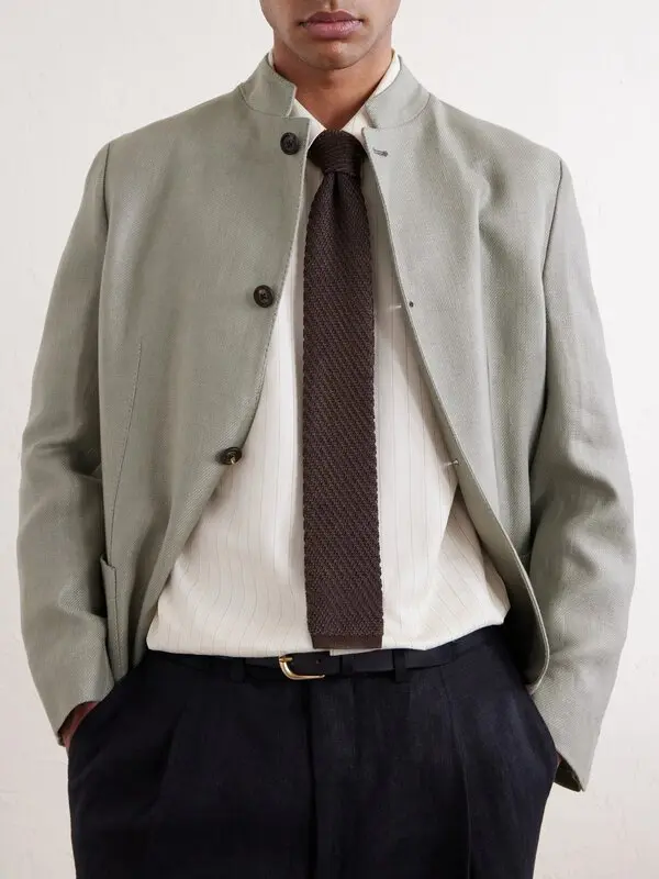 Eleventy Slim-fit Linen Blazer