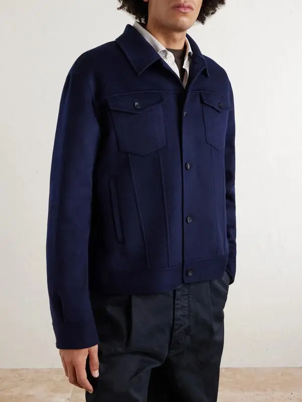 Mr P. Double-faced Wool And Cashmere-blend Trucker Jacket