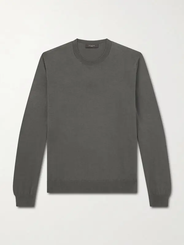 SLOWEAR Cotton And Silk-blend Sweater - Green