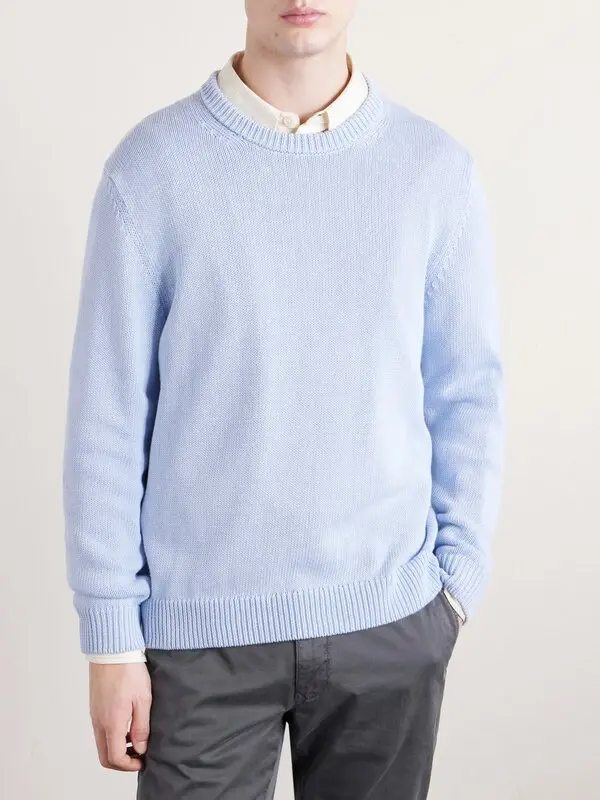 SLOWEAR Slim-fit Cotton Crewneck Sweater