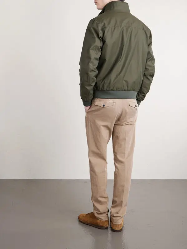 SLOWEAR Tapered Pleated Cotton-blend Gabardine Trousers - Neutrals