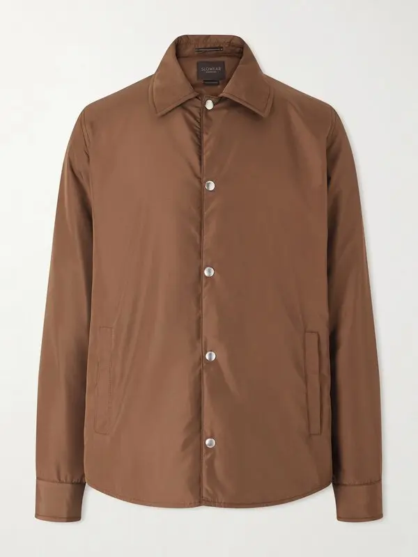 SLOWEAR Padded Shell Overshirt - Brown