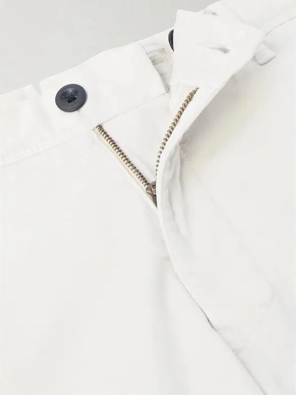 SLOWEAR Slim-fit Tapered Stretch-cotton Gabardine Trousers - Neutrals