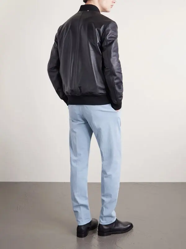 SLOWEAR Tapered Pleated Cotton-blend Gabardine Trousers - Blue