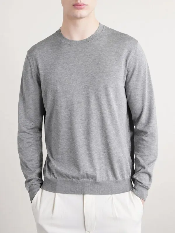 SLOWEAR Cotton And Silk-blend Sweater - Gray