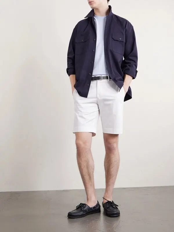 SLOWEAR Slim-fit Cotton-blend Gabardine Chino Shorts