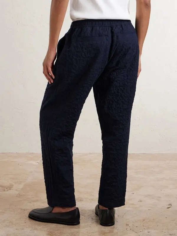 Orlebar Brown Tapered Cotton-blend Drawstring Trousers - Blue