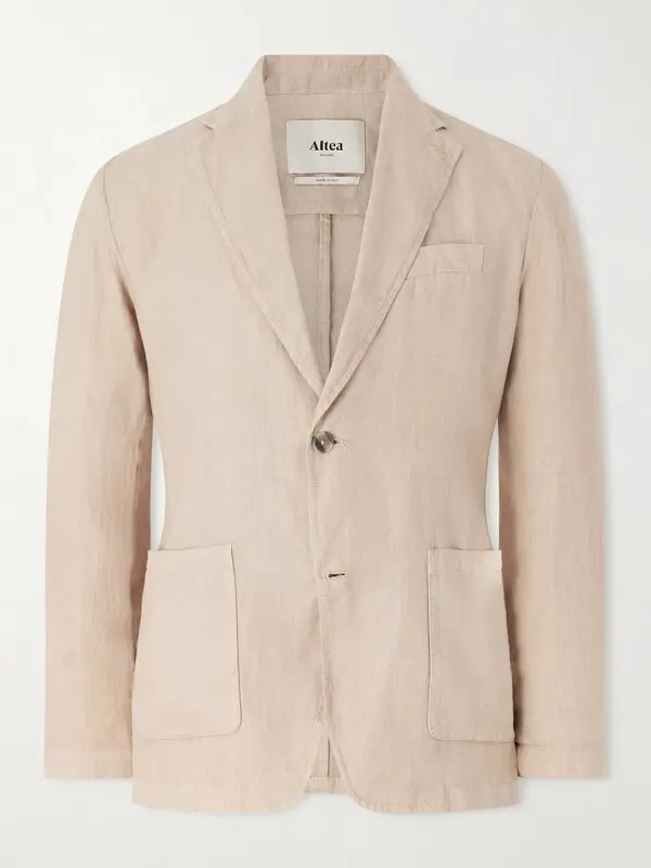 Altea Aaron Garment-dyed Linen Blazer - Neutrals