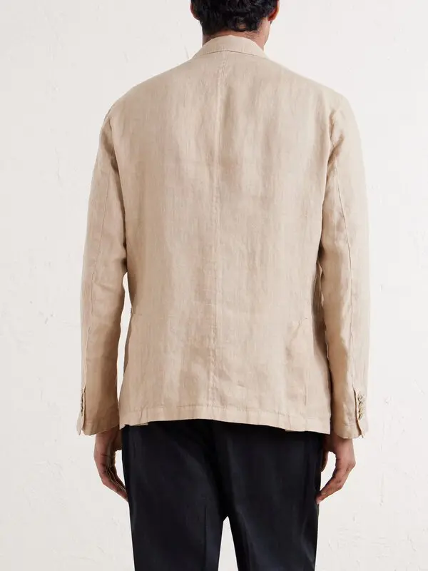 Altea Aaron Garment-dyed Linen Blazer - Neutrals