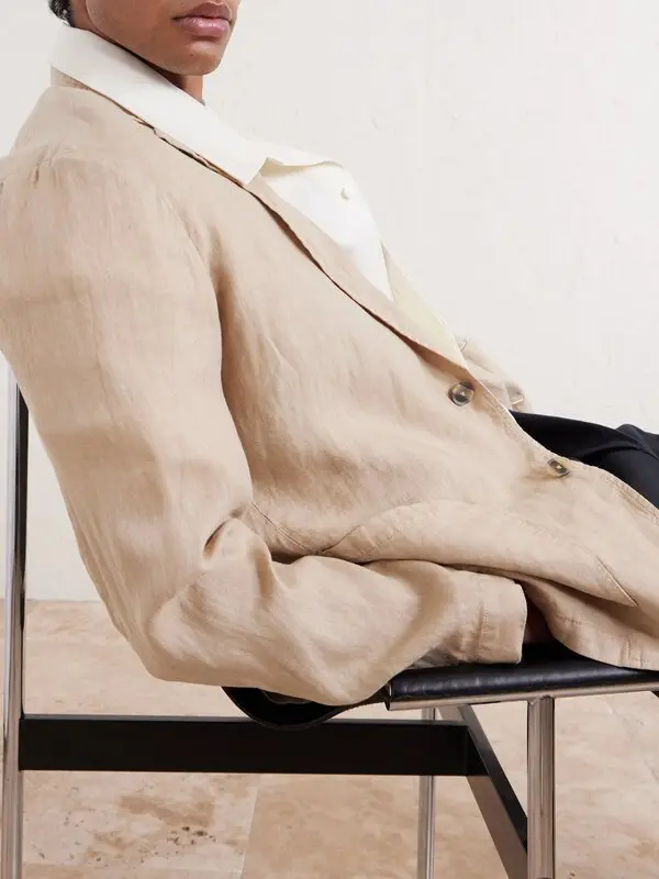 Altea Aaron Garment-dyed Linen Blazer - Neutrals