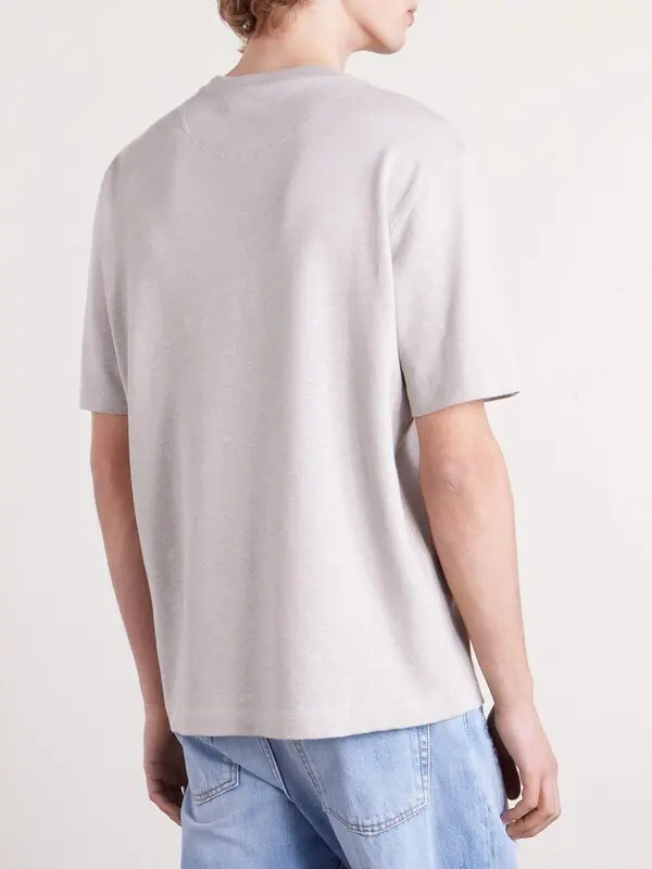 Mr P. Linen And Organic Cotton-blend T-shirt - Gray