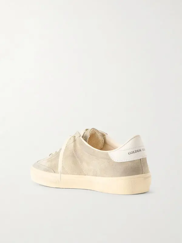 GOLDEN GOOSE Soul Star Leather-trimmed Suede Sneakers - Neutrals