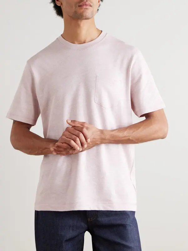 Mr P. Linen And Organic Cotton-blend T-shirt - Pink
