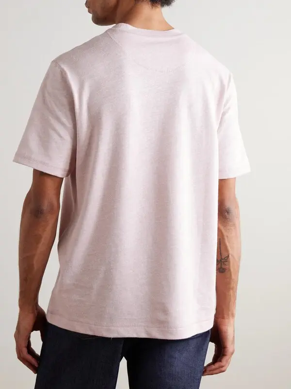 Mr P. Linen And Organic Cotton-blend T-shirt - Pink