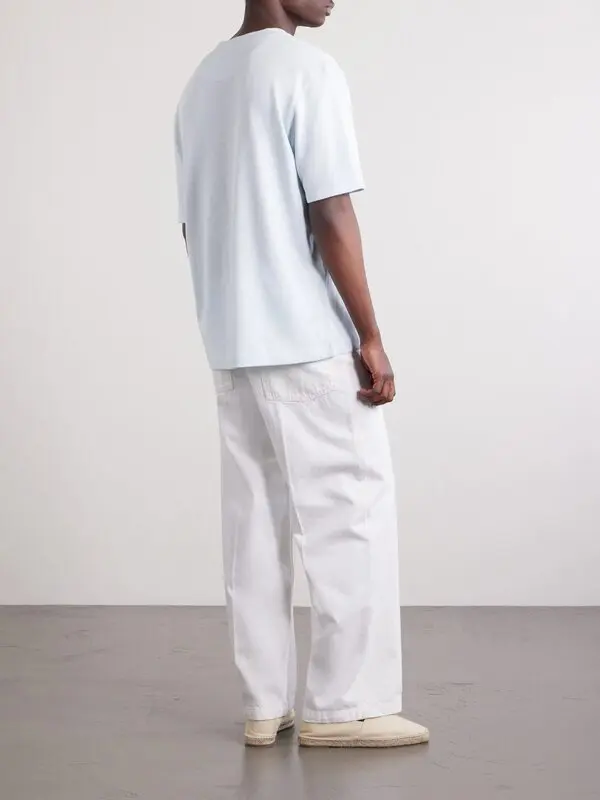 Mr P. Linen And Organic Cotton-blend T-shirt - Blue