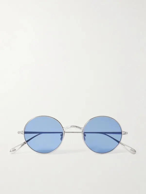 Garrett Leight Round-frame Titanium Sunglasses - Silver