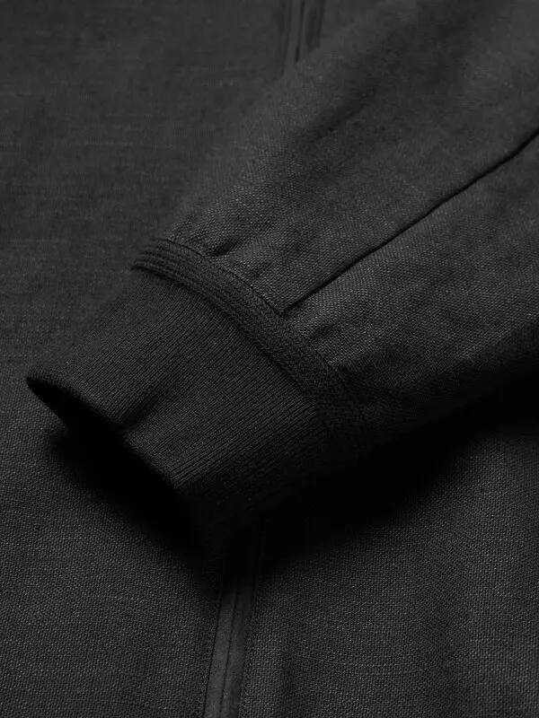 Mr P. Linen And Cotton-blend Bomber Jacket - Black