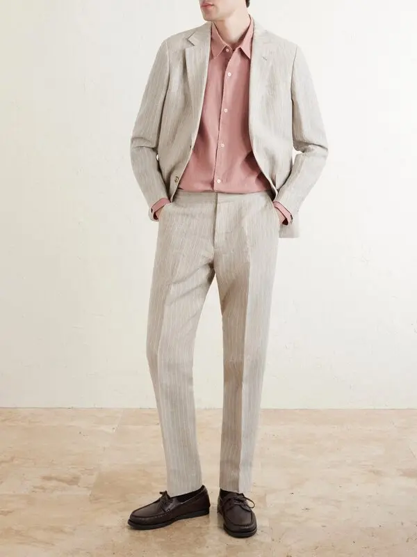 Mr P. Garment-dyed Linen Shirt - Pink
