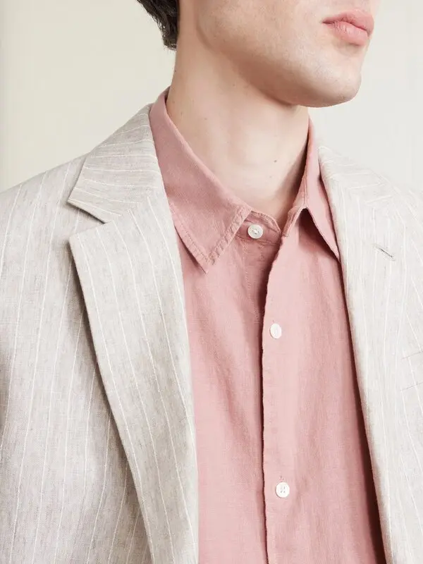 Mr P. Garment-dyed Linen Shirt - Pink
