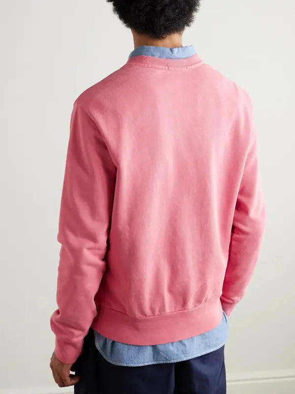 Polo Ralph Lauren Logo-embroidered Cotton-jersey Sweatshirt - Pink