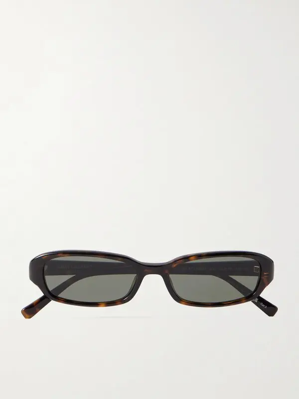 Saint Laurent Panthos Oval-frame Sunglasses - Tortoiseshell