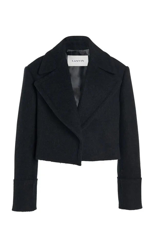 LANVIN Cropped Wool Pea Coat