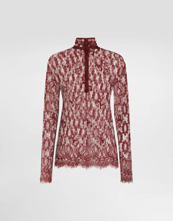 Dolce & Gabbana Chantilly Lace Top - Bordeaux
