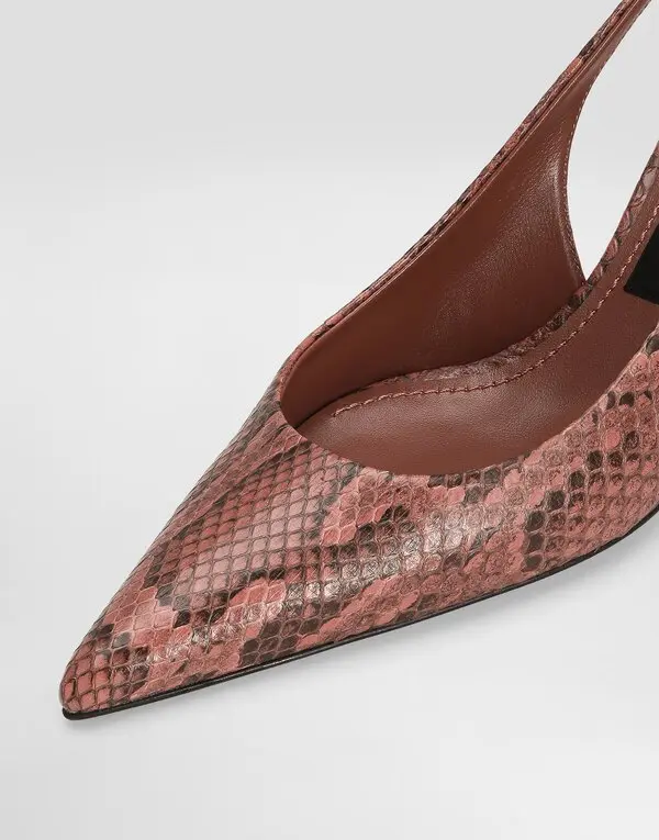 Dolce & Gabbana Python Slingbacks With Dg Logo
