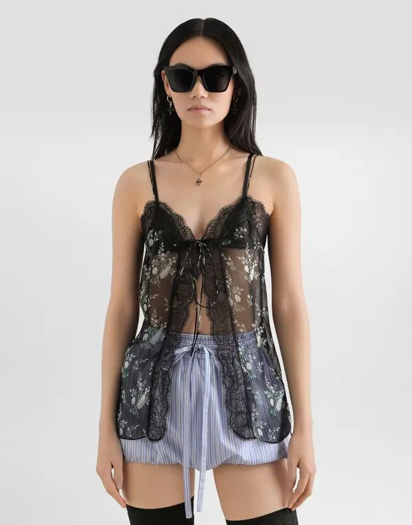 Dolce & Gabbana Floral Print Chiffon Top