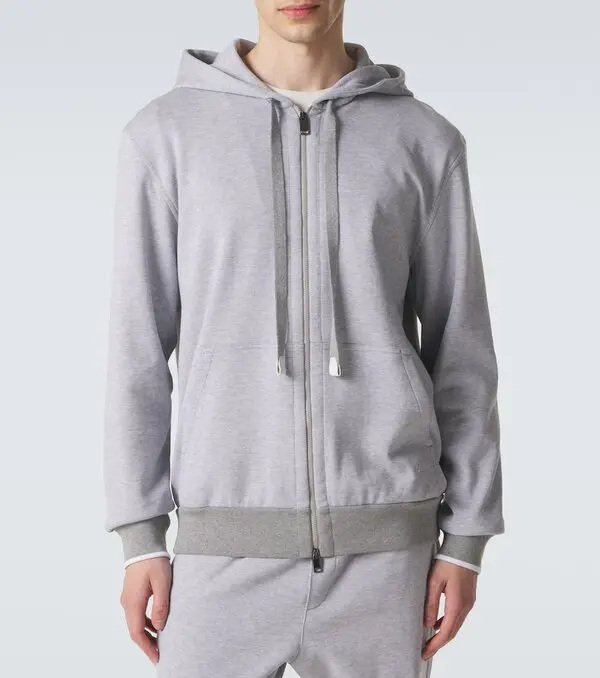 Brioni Cotton-blend Zip-up Hoodie