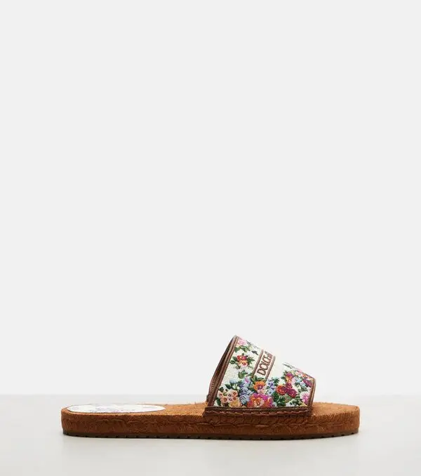 Dolce & Gabbana Floral Espadrille Slides