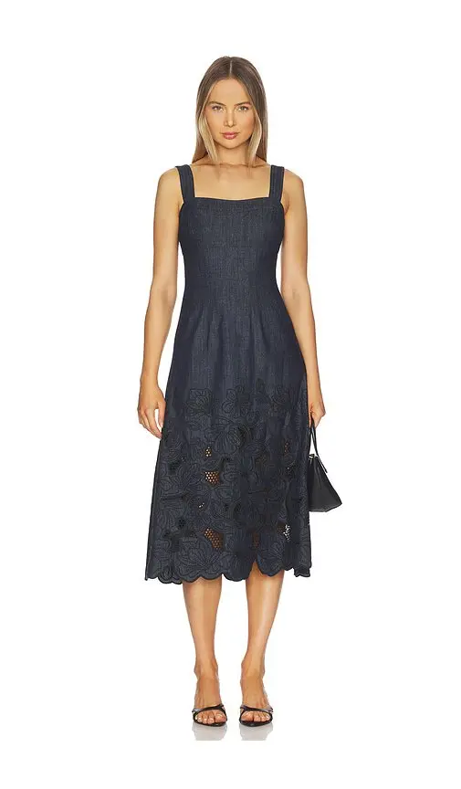 Veronica Beard Rosaura Denim Dress - Indigo Rinse