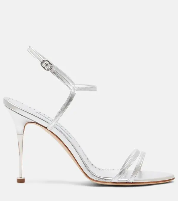 Manolo Blahnik Ciagapla 105 Metallic Leather Sandals