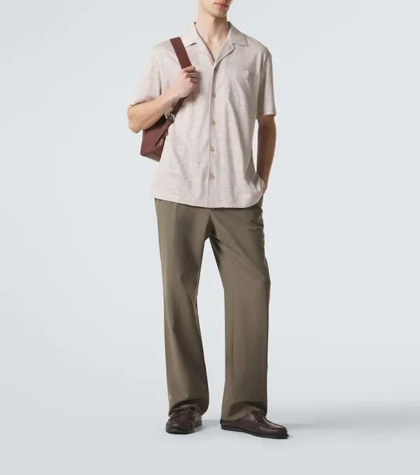 Brioni Striped Linen And Cotton Shirt - Beige