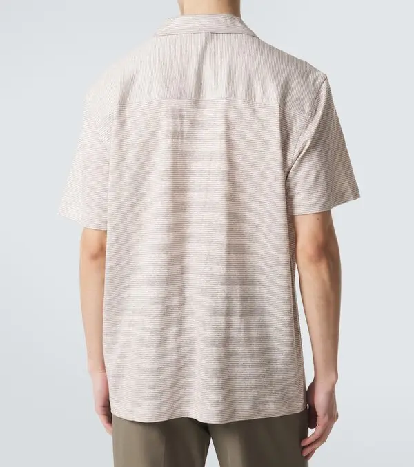Brioni Striped Linen And Cotton Shirt - Beige
