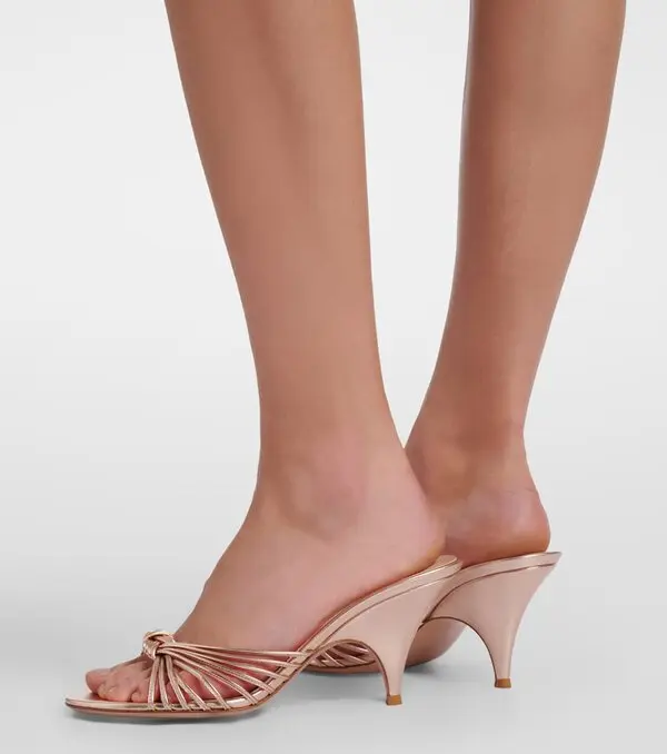 GIANVITO ROSSI Sofia Metallic Leather Mules