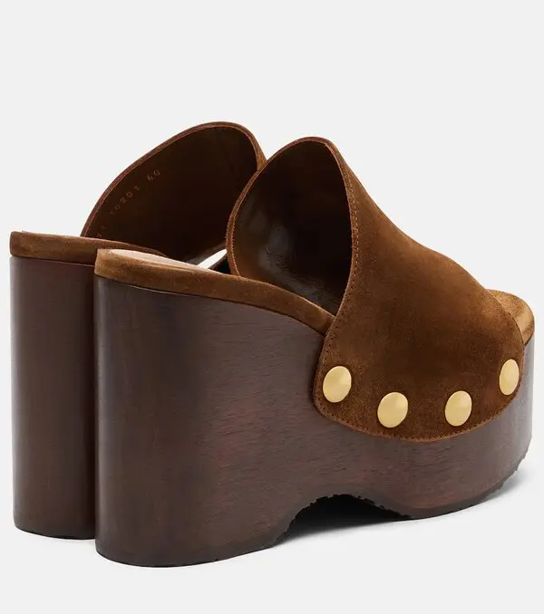 GIANVITO ROSSI Embellished Suede Wedge Sandals