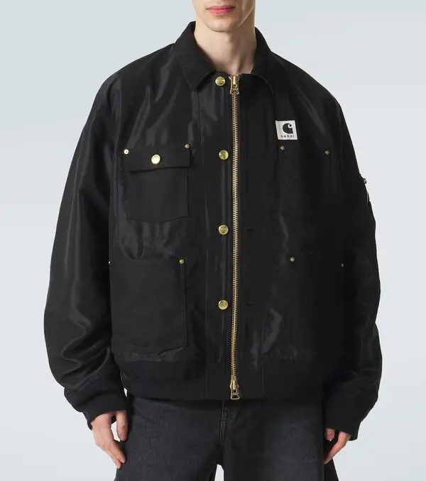 Sacai X Carhartt Corduroy-trimmed Blouson Jacket - Black