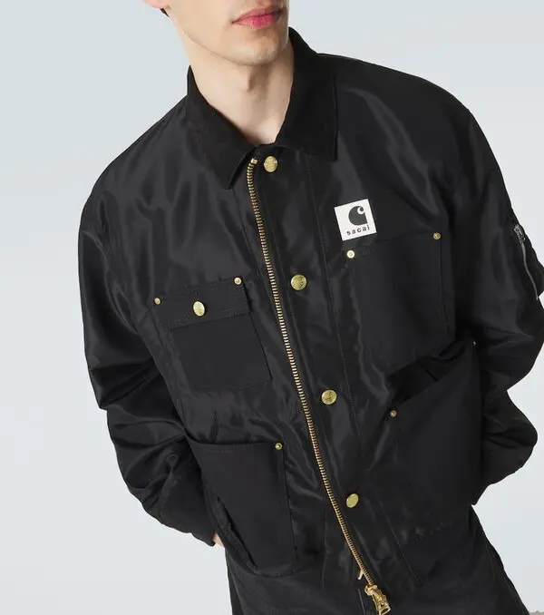 Sacai X Carhartt Corduroy-trimmed Blouson Jacket - Black