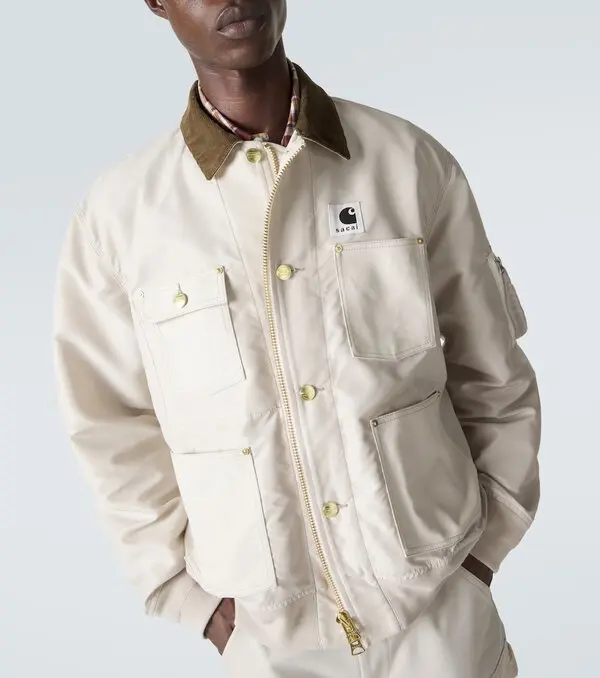 Sacai X Carhartt Wip Twill Blouson Jacket - White