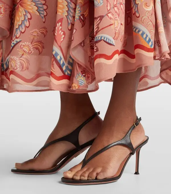 AQUAZZURA Bikini Leather Thong Sandals