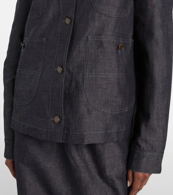 Prada Cotton And Linen Chambray Jacket